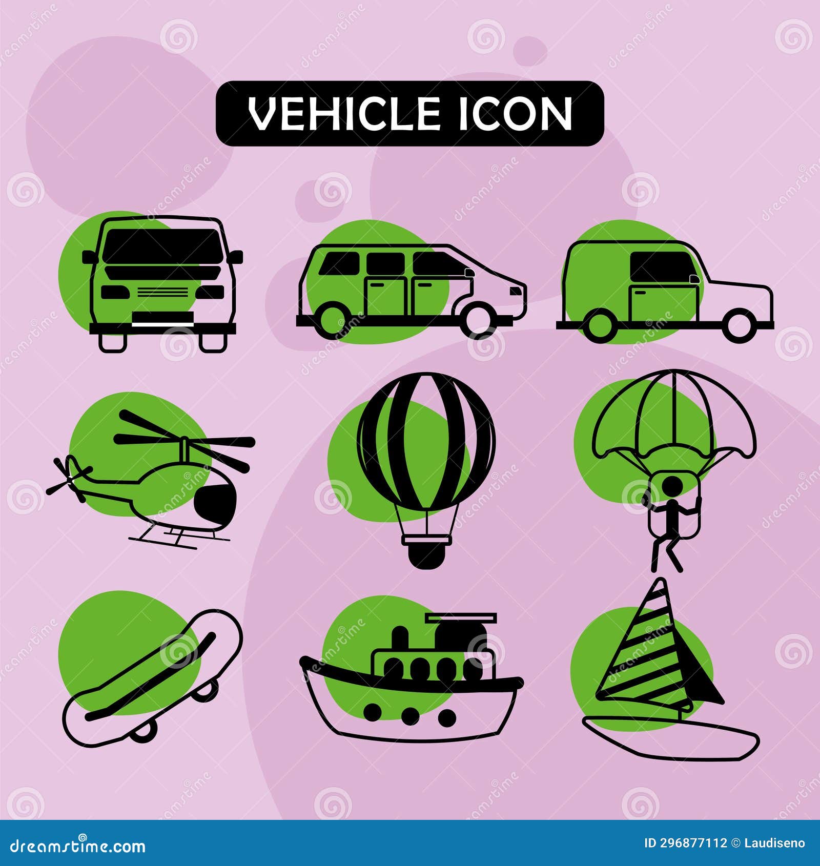 Set of Different Vehicle Icons Vector Stock Vector - Illustration of ...