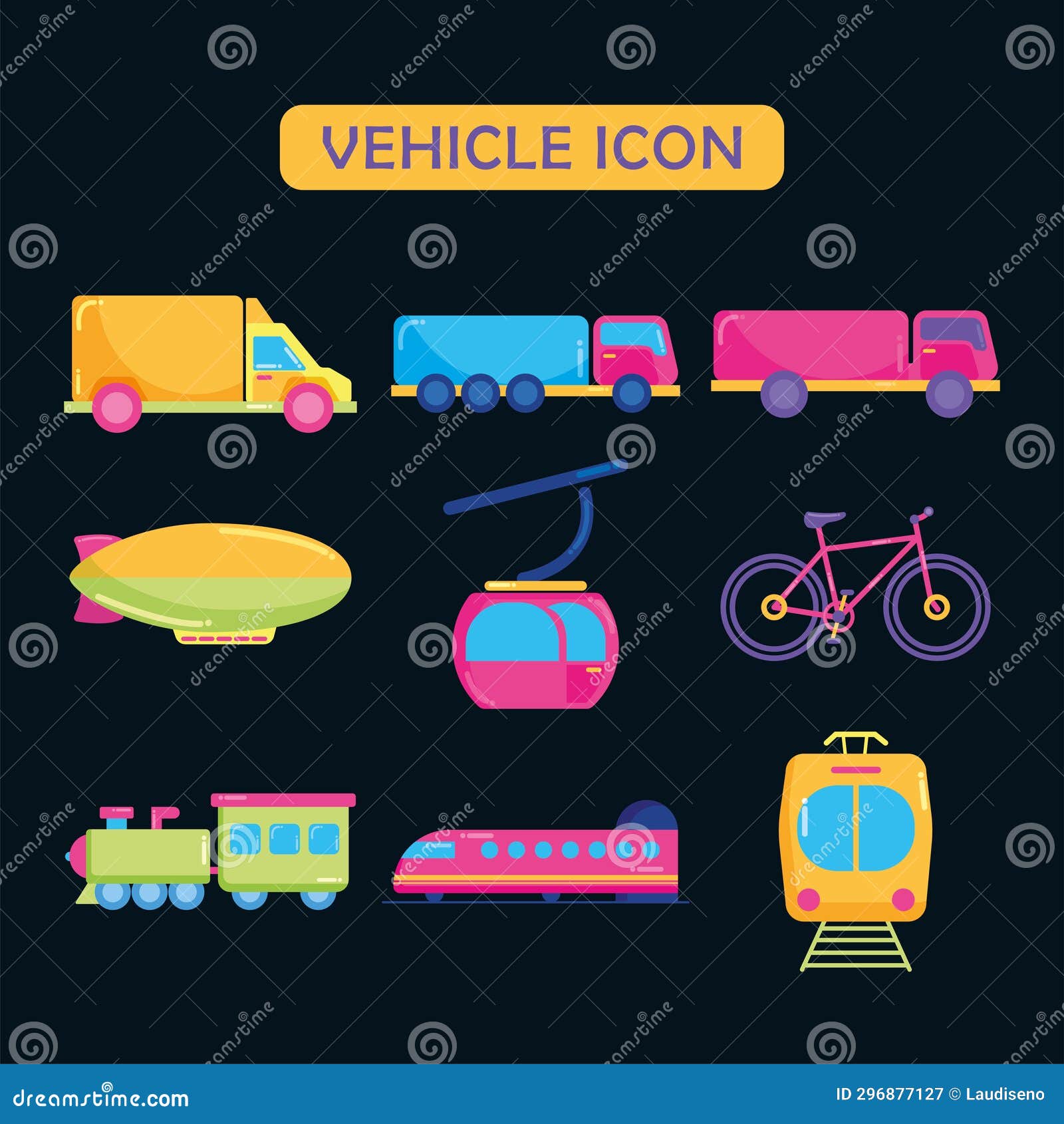 Set of Different Vehicle Icons Vector Stock Vector - Illustration of ...