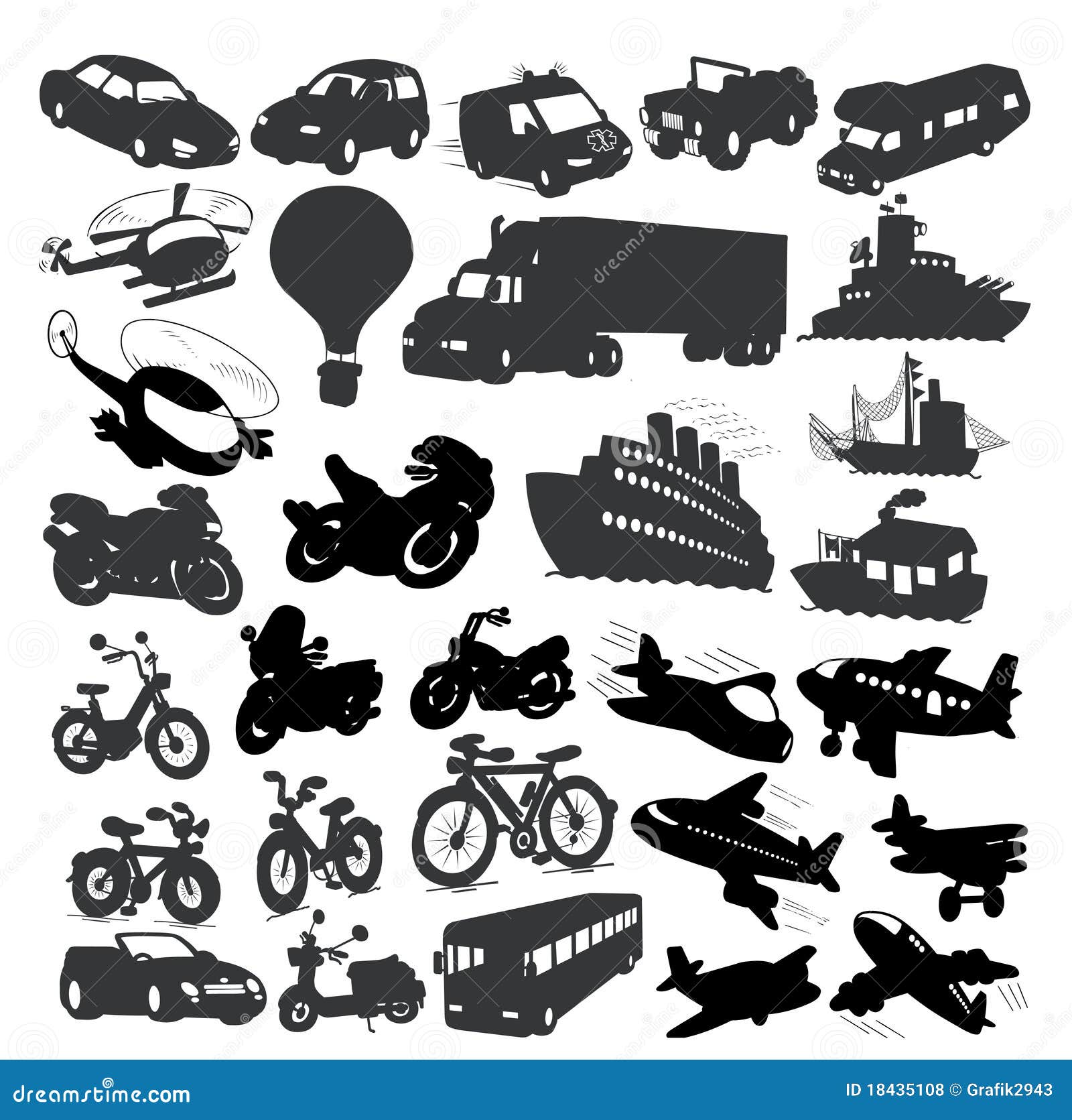 Set Of Different Vehicles Vector Illustration | CartoonDealer.com #18435108