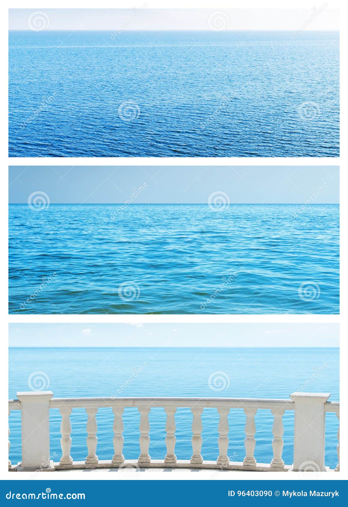 Set of Different View To Blue Sea Stock Photo - Image of nature, white ...
