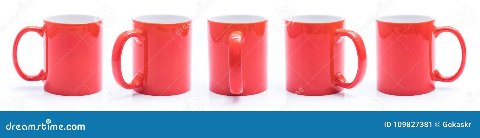 Set of Different Views of Red Cup Stock Image - Image of drink, latte ...
