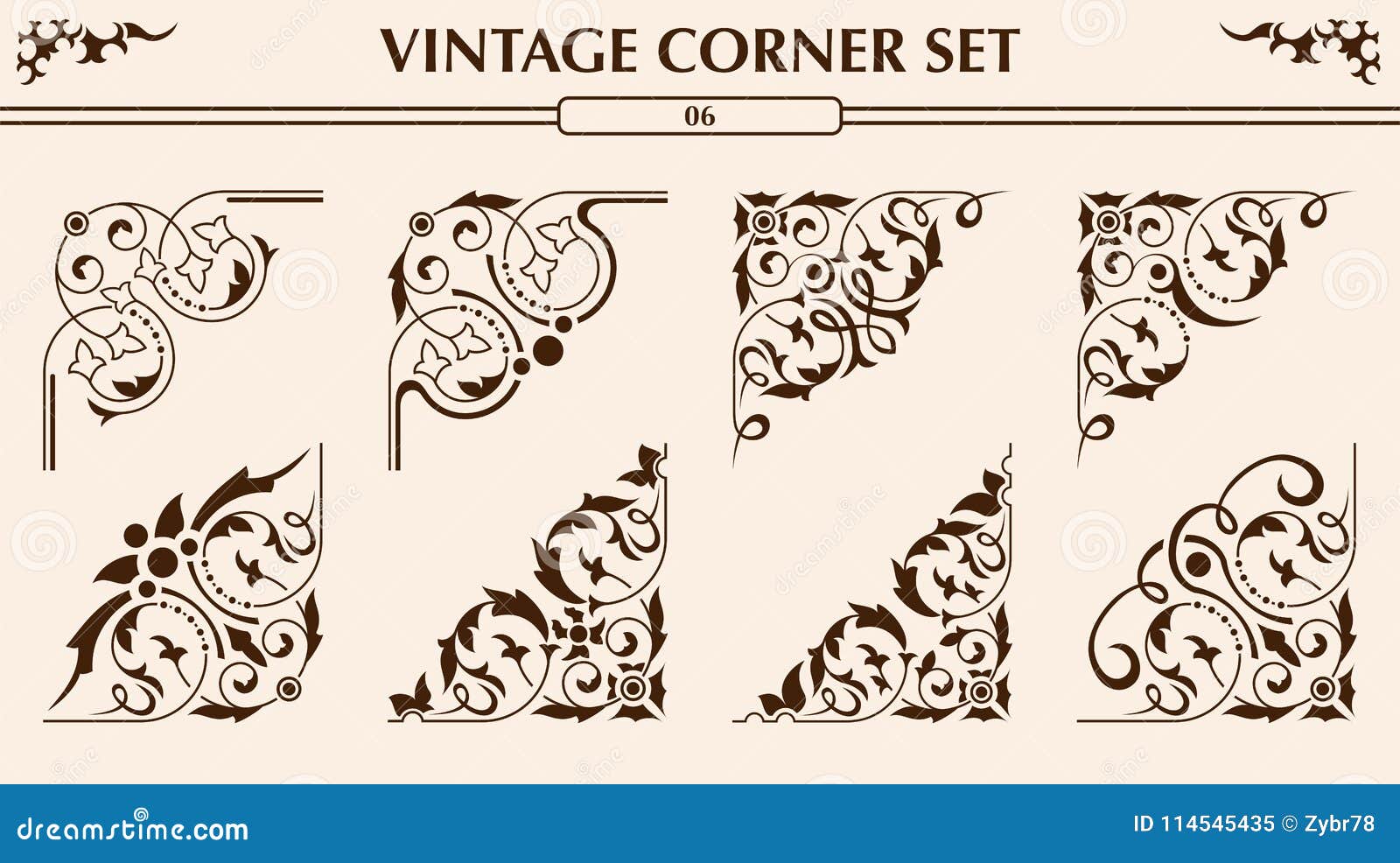 Vintage corner set stock vector. Illustration of ornamental - 114545435