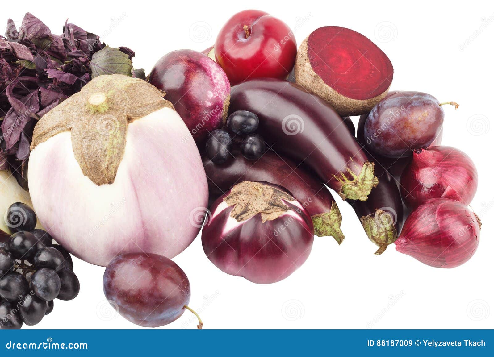 Set of Different Violet Raw Vegetables, Isolated Stock Image - Image of ...