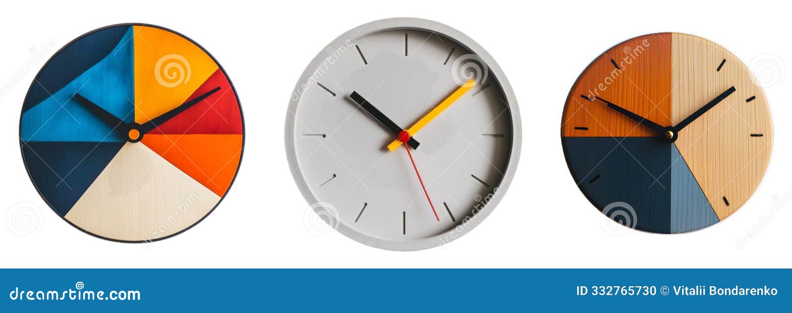 Six Wall Clocks In Various Styles And Designs, Including Pendulum Clock ...