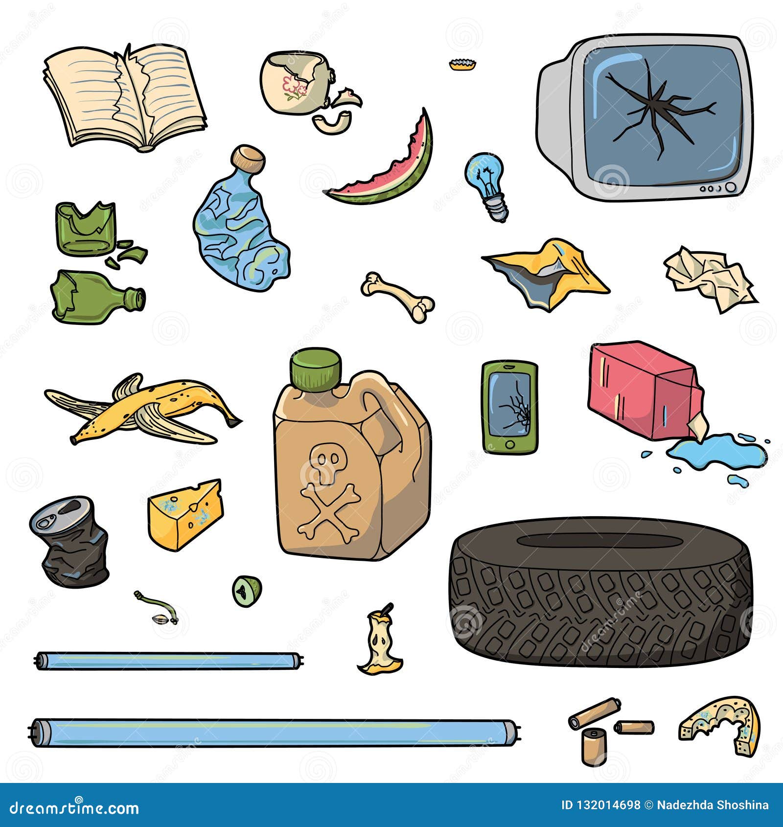 Different Waste Pictographs Stock Photography | CartoonDealer.com ...