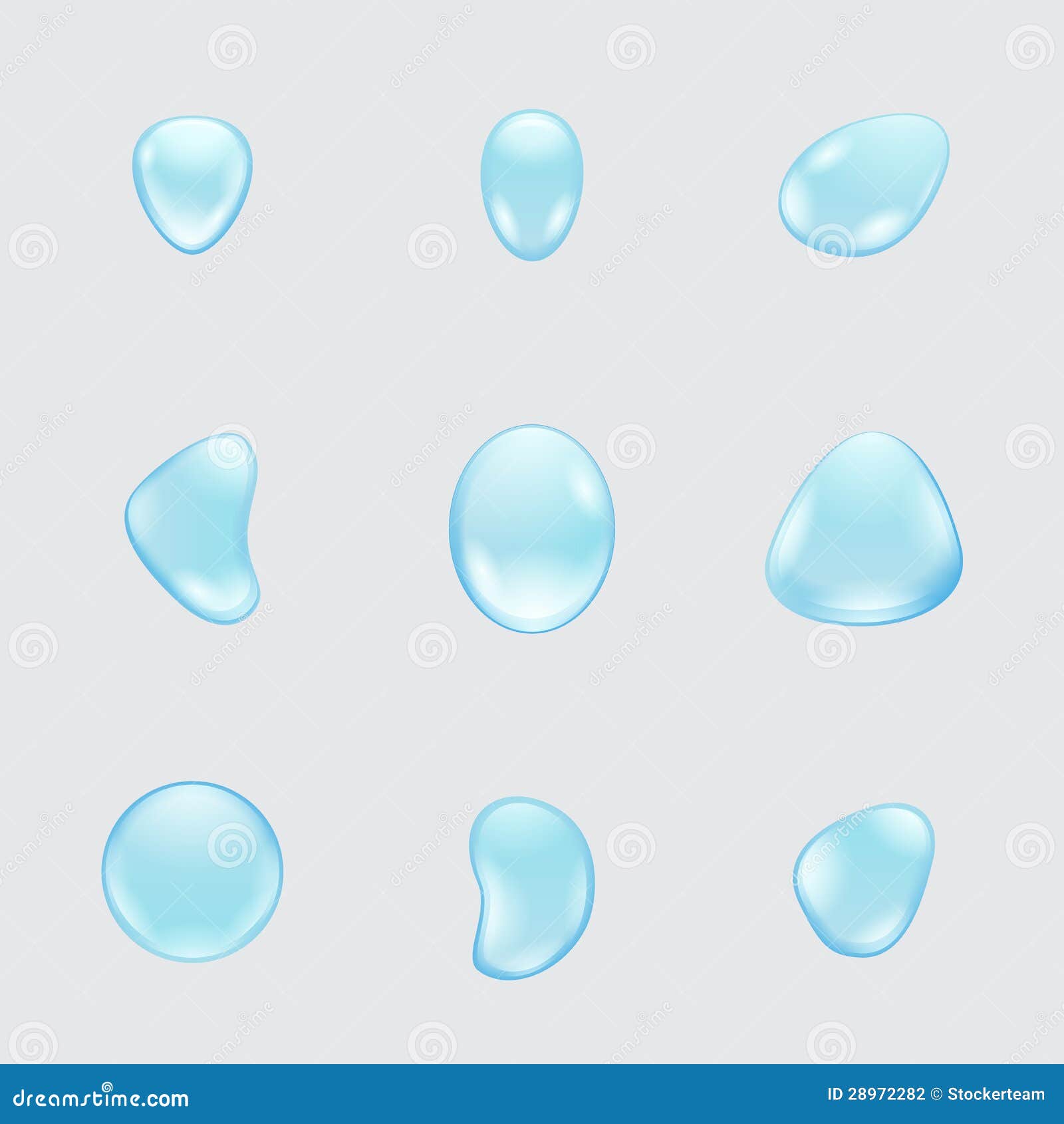 Set of Different Water Drops Stock Illustration - Illustration of ...