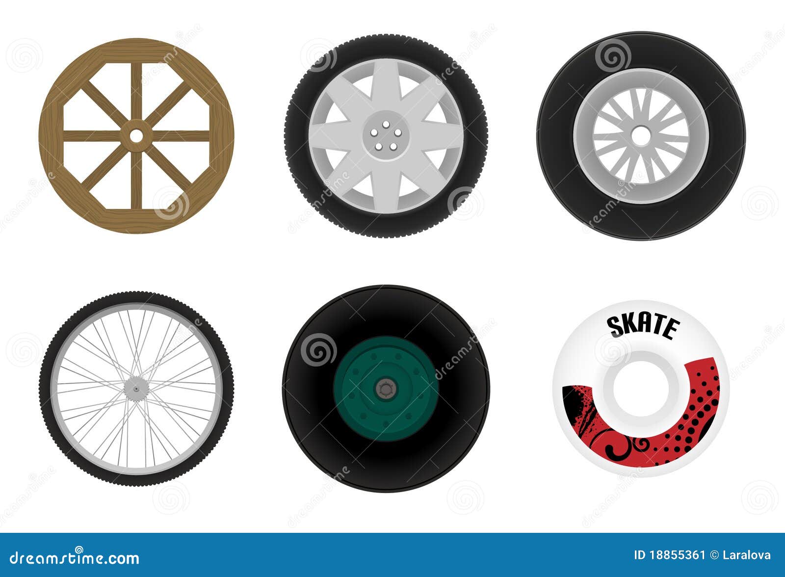 Set of different wheels stock vector. Illustration of airplane - 18855361