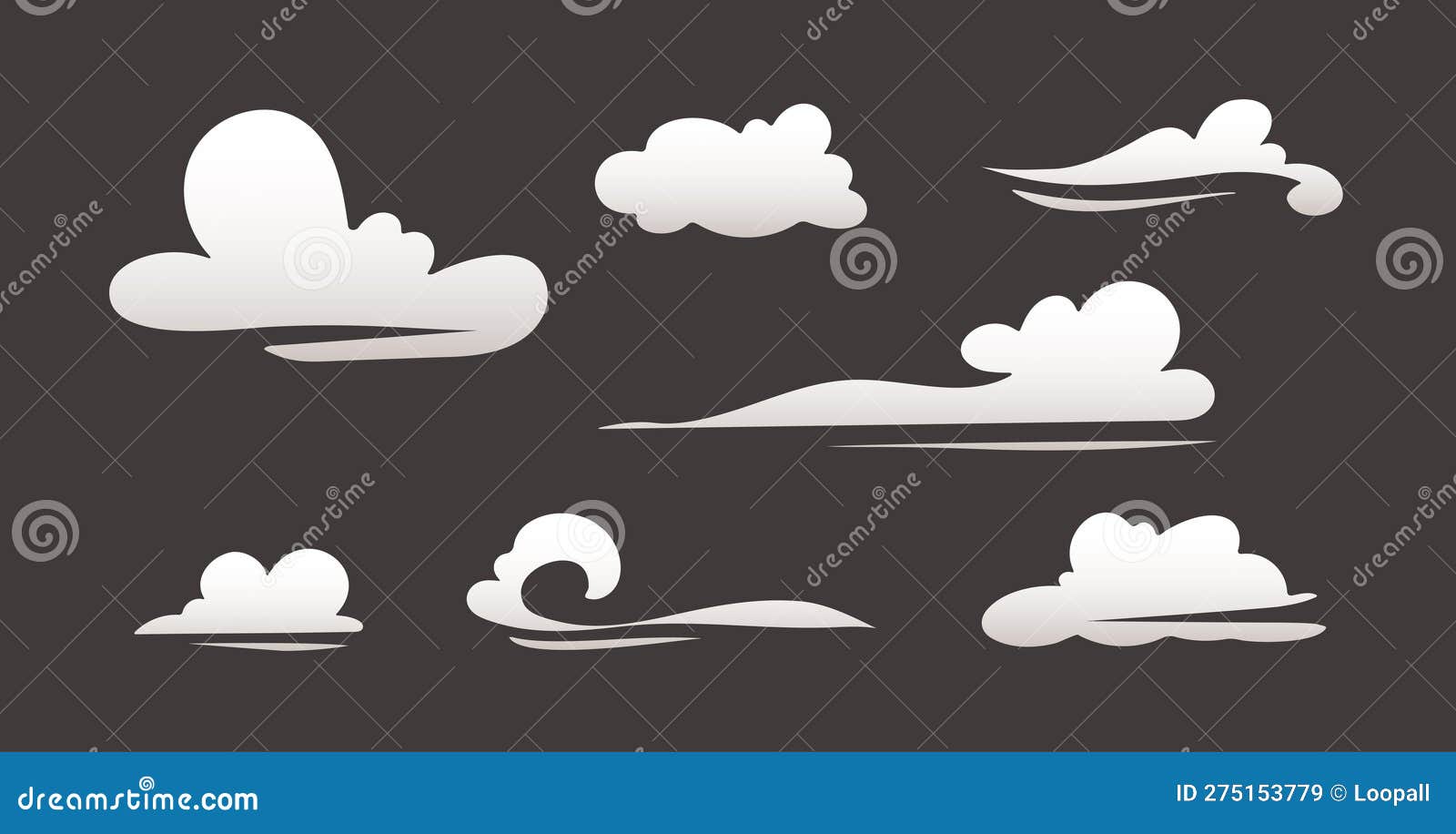 Set of Different White Cloud for Sky. Vector Stock Vector ...