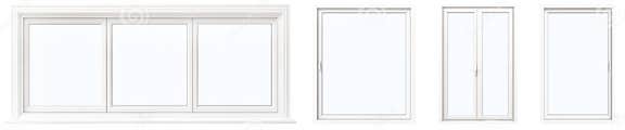 Set of Different Windows is Cut Out on a Transparent Background ...
