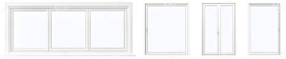 Set of Different Windows is Cut Out on a Transparent Background ...