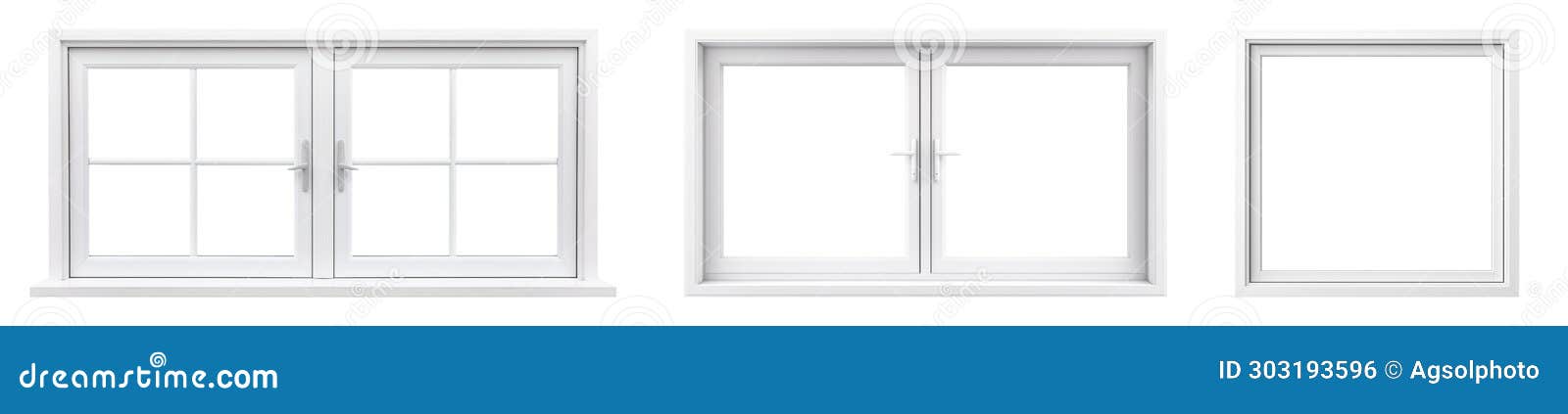 Set of Different Windows is Cut Out on a Transparent Background ...