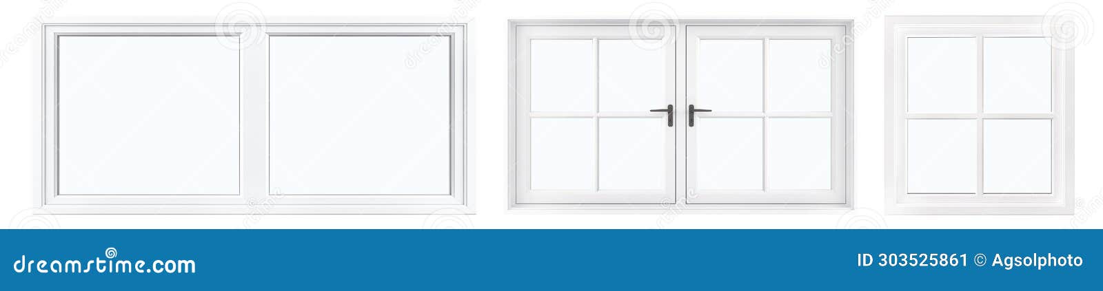 Set of Different Windows is Cut Out on a Transparent Background ...