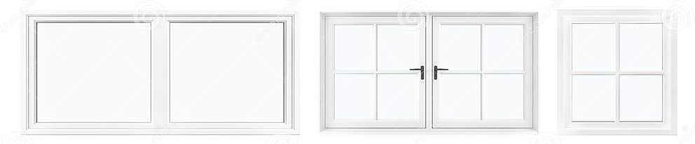 Set of Different Windows is Cut Out on a Transparent Background ...