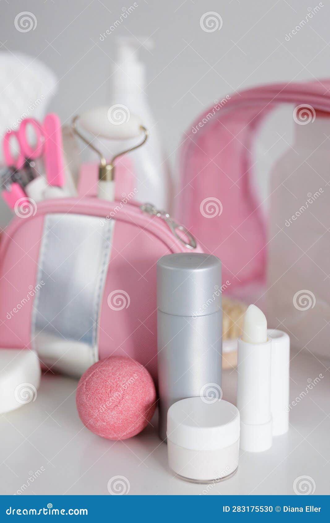 Set of Different Women S Personal Hygiene Products on White Stock Photo ...