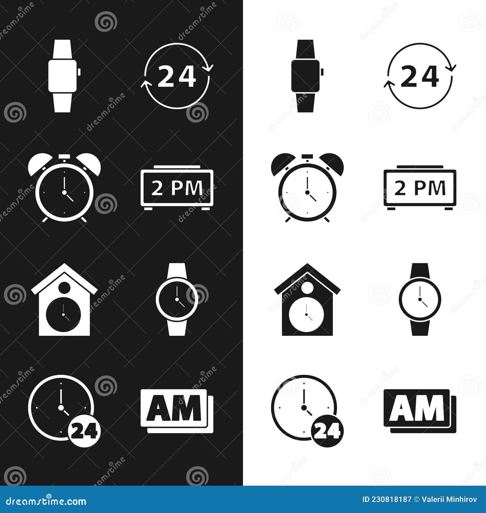 Set Digital Alarm Clock, Alarm, Smartwatch, Clock 24 Hours, Retro Wall ...