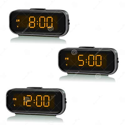 Set of Digital Clocks with Different Time Stock Vector - Illustration ...