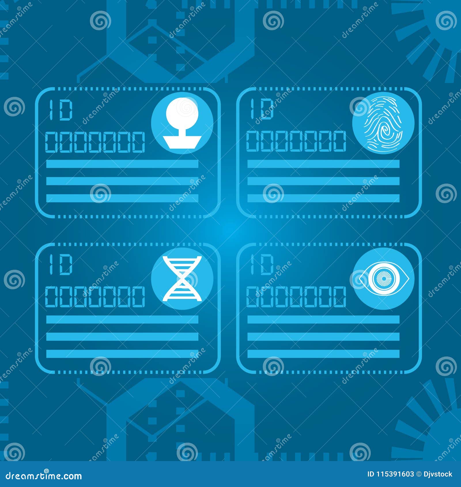 Set Digital Future Technology Connection Stock Vector - Illustration of ...