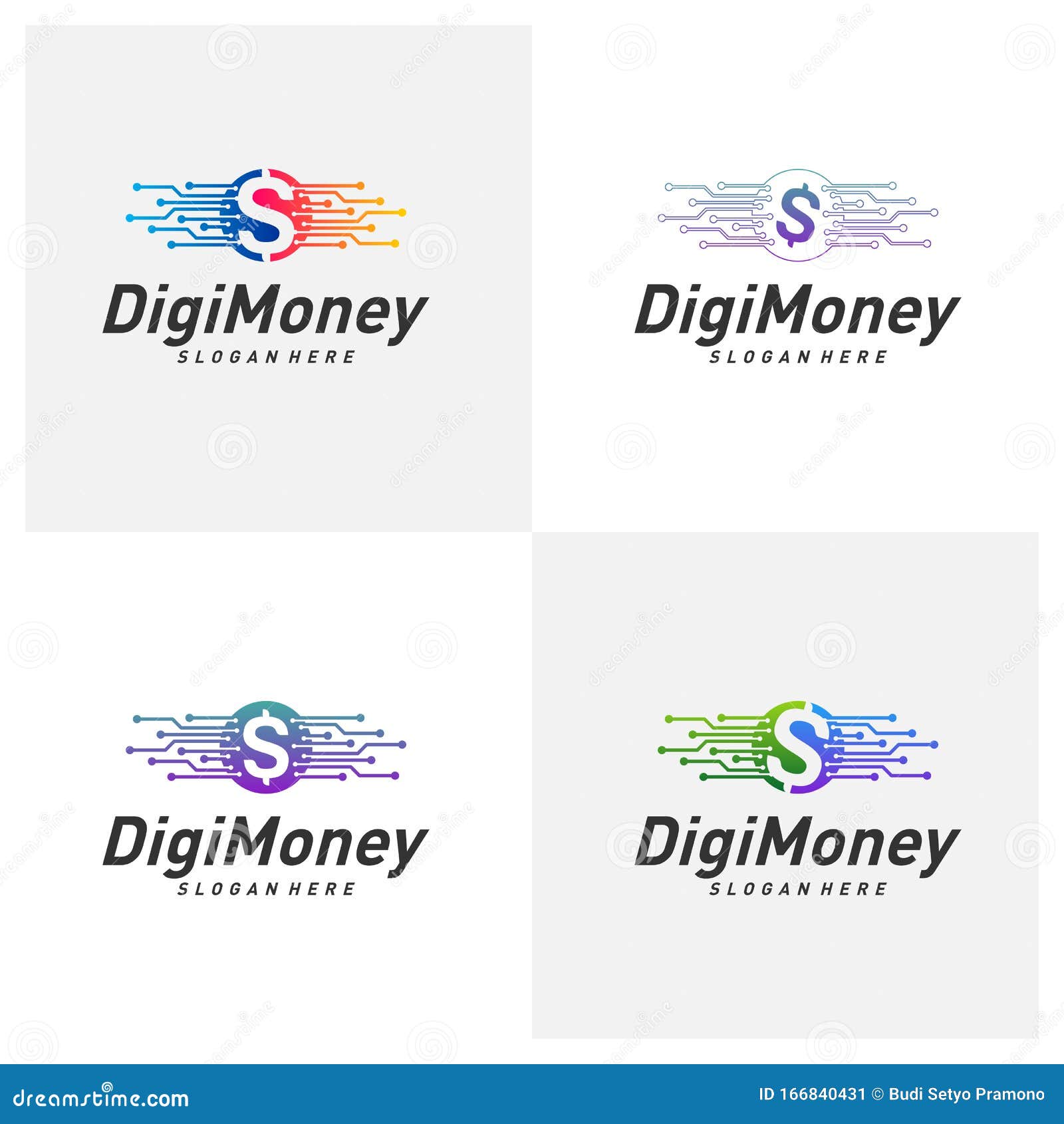 Set of Digital Money Logo Design Concept Vector, Simple Money ...