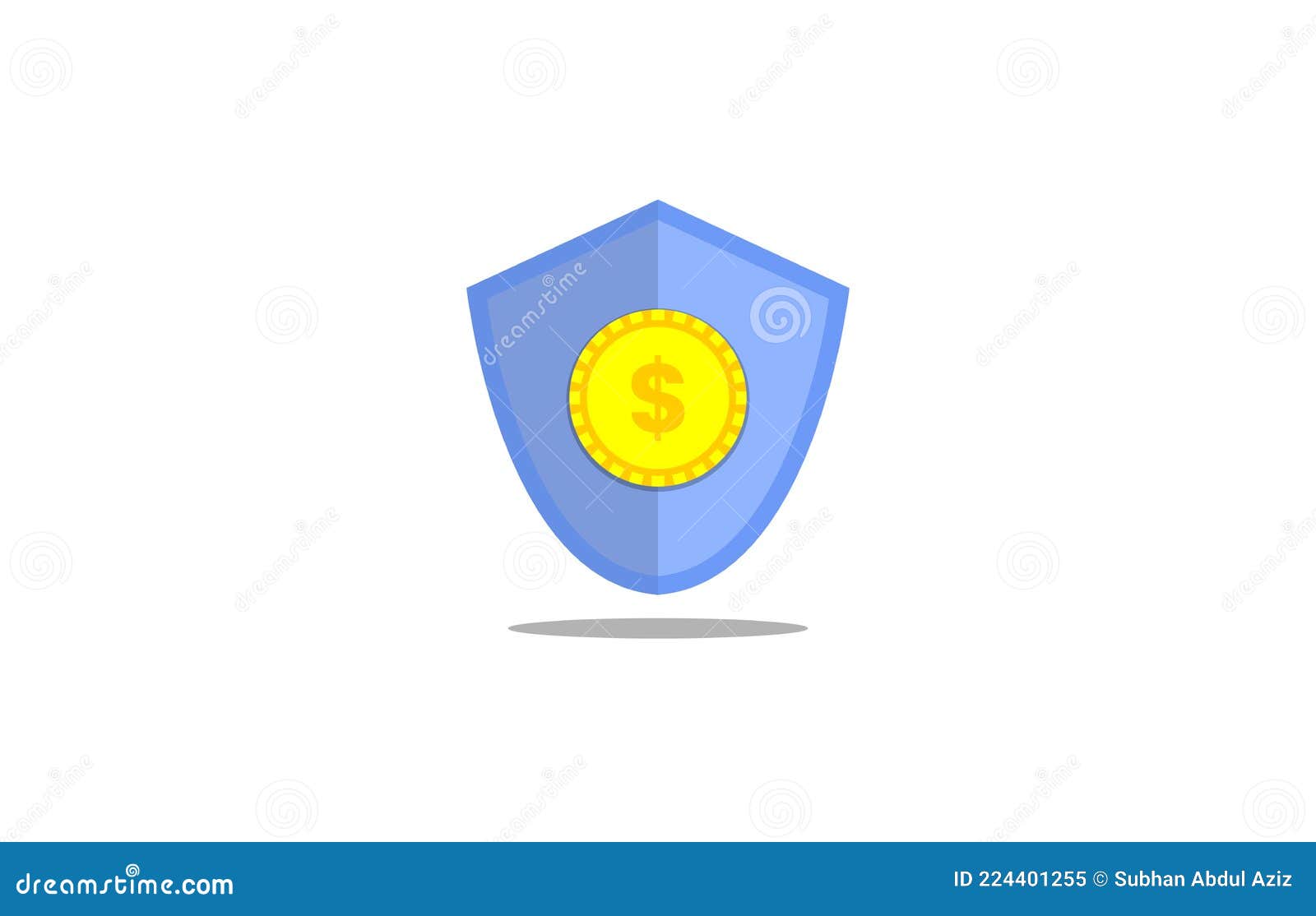 Shield Icon with Coin Illustration Design Vector Stock Vector ...