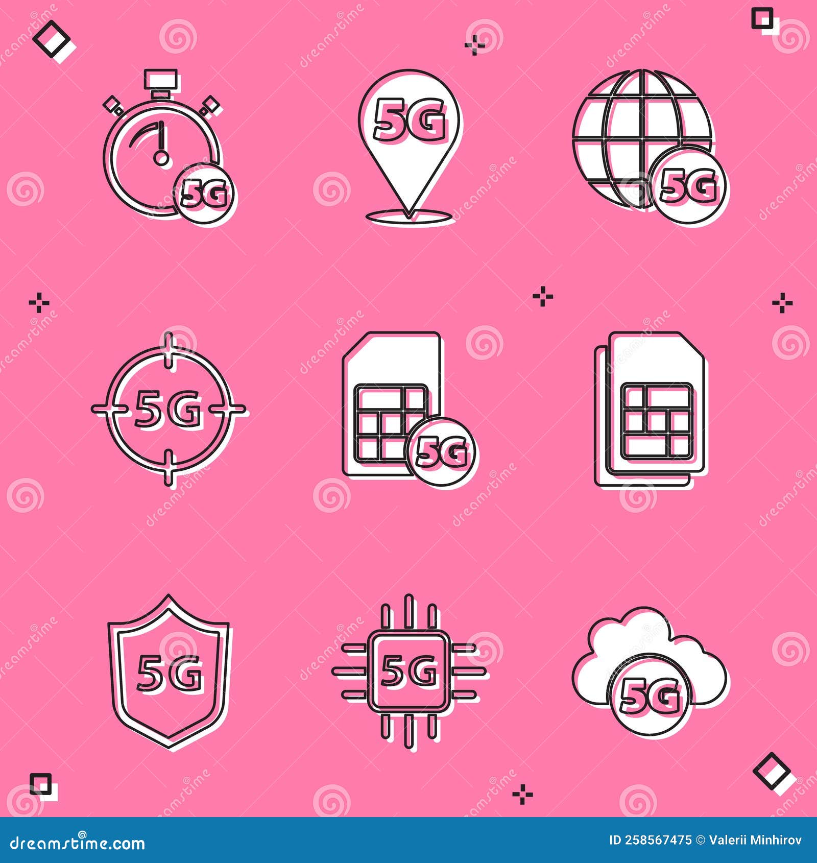 Set Digital Speed Meter 5G, Location Network, Sim Card, Card ...