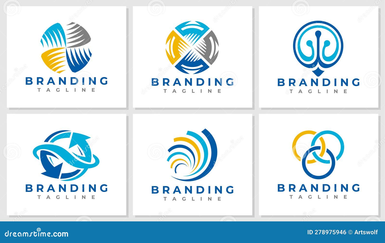 Set of Digital Technology Logo Design Branding. Modern Abstract Network ...