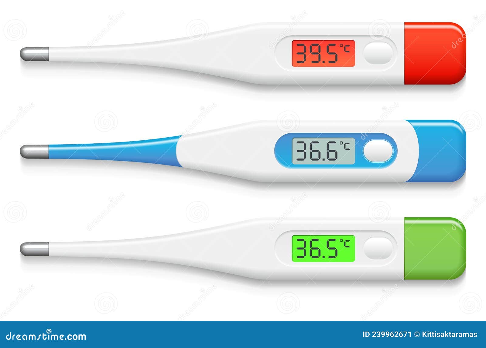 Set of Digital Thermometer Temperature Illustration Stock Vector ...