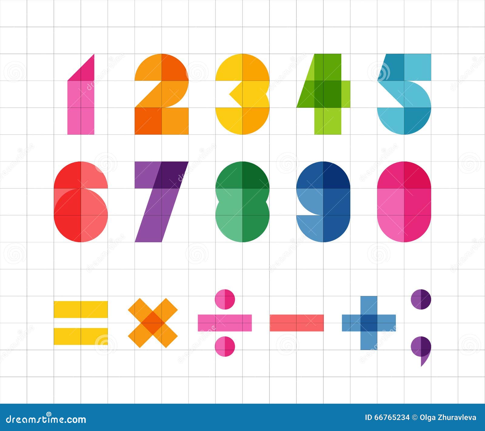Set of Digits and Mathematical Signs Stock Vector - Illustration of ...