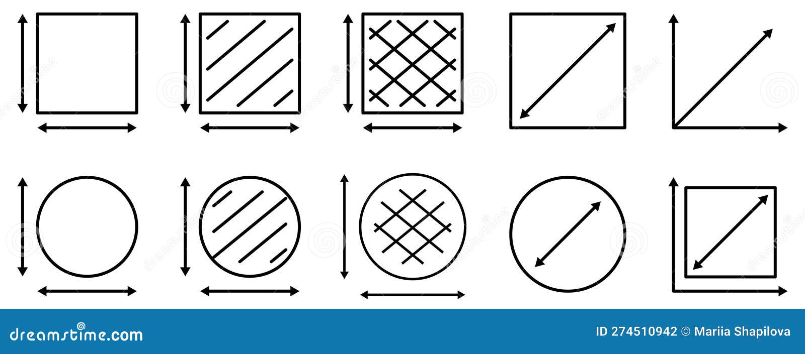 Dimension Line Icons. Square Meter, Area Size And Floor Plan Set ...
