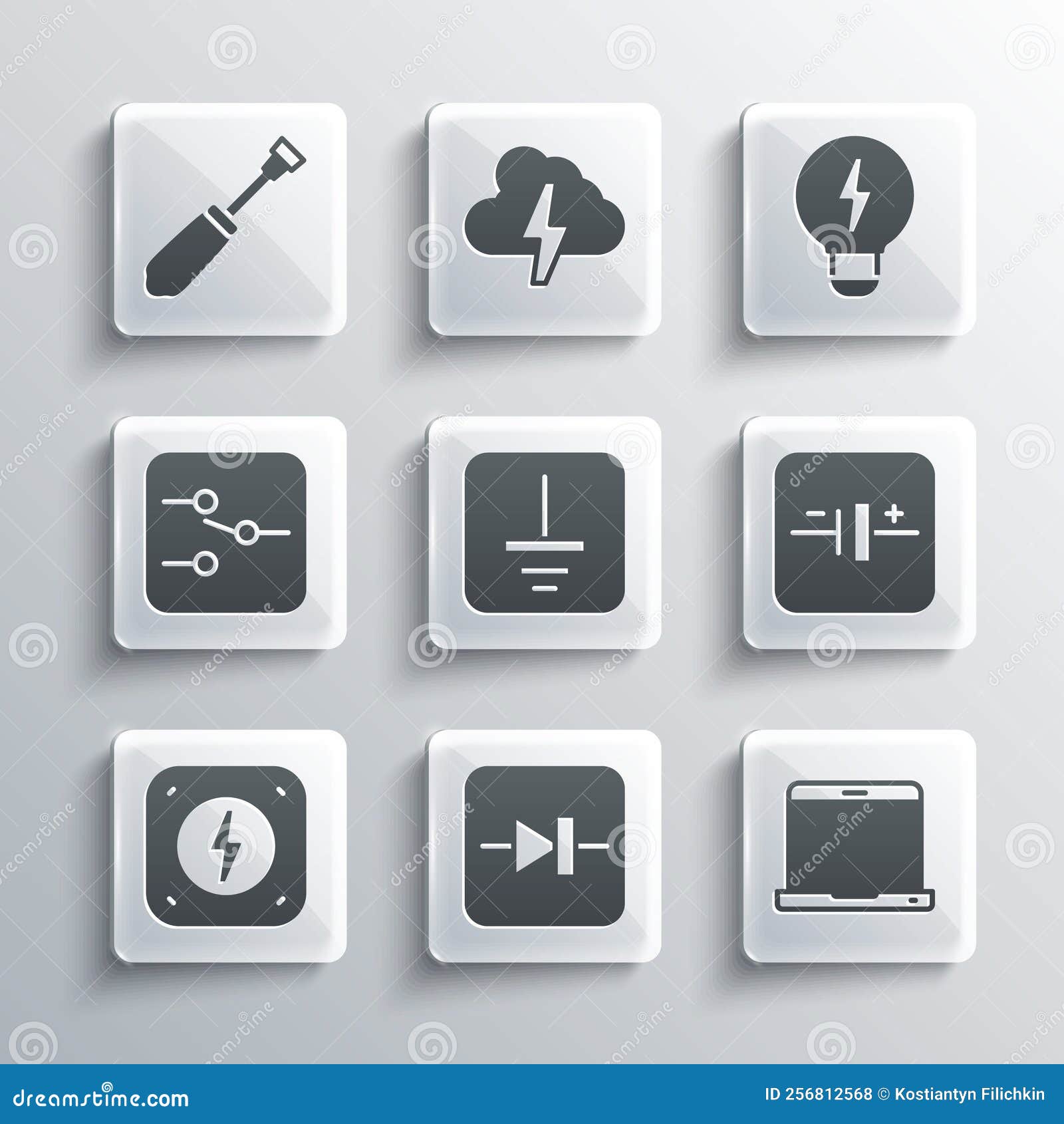 Set Diode in Electronic Circuit, Laptop, DC Voltage Source, Electrical ...