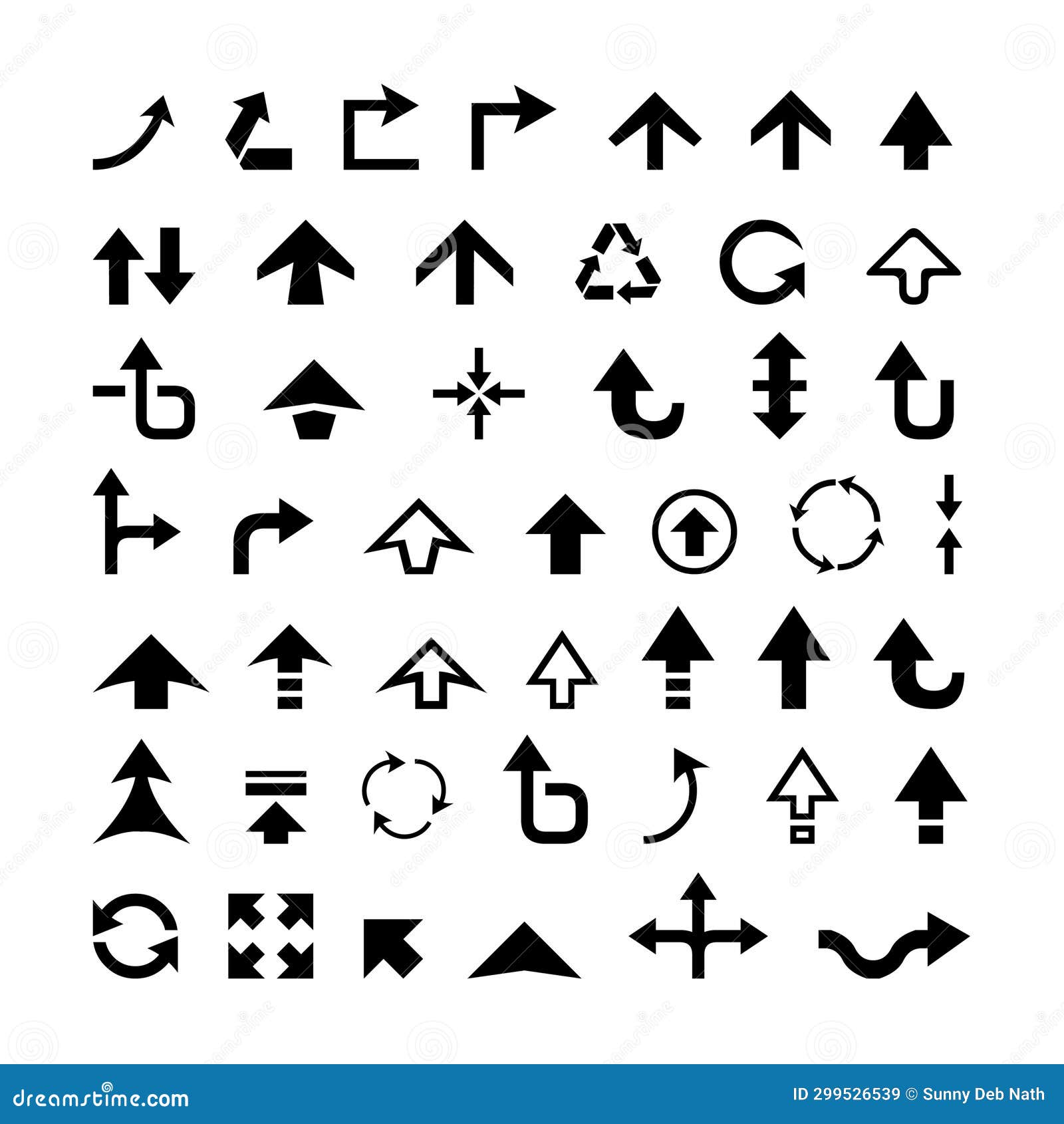 Set of Direction Symbols or Different Arrows on Flat Style for Web ...