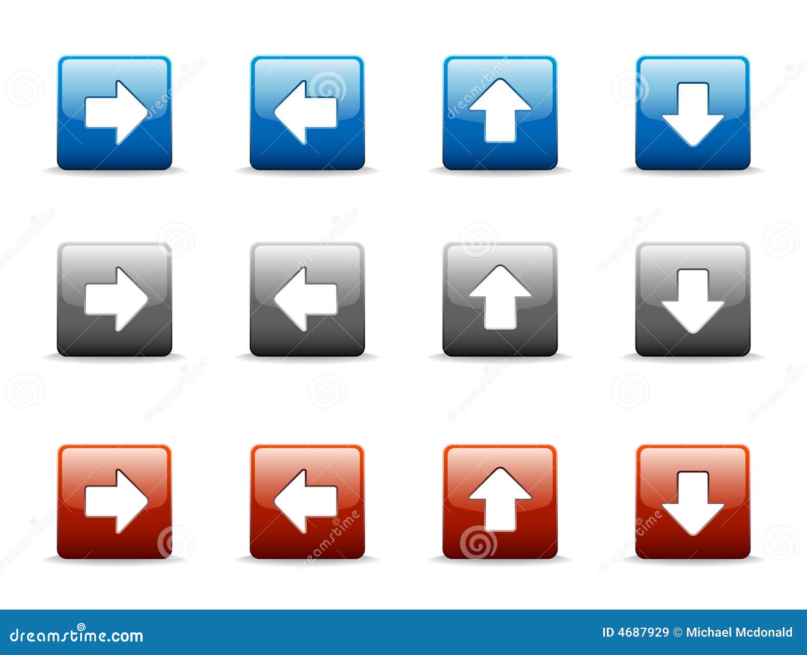 Set of Directional Arrow Icons Stock Vector - Illustration of moving ...