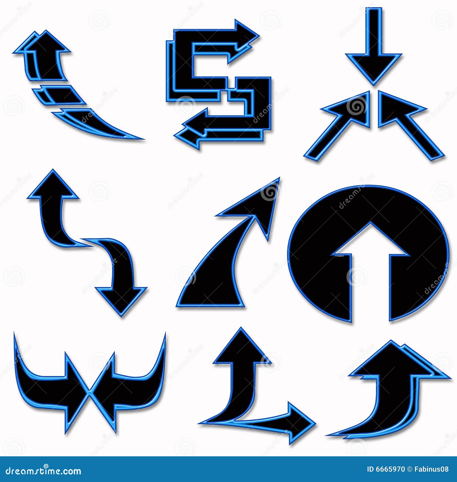 Set of directional arrows stock illustration. Illustration of ...