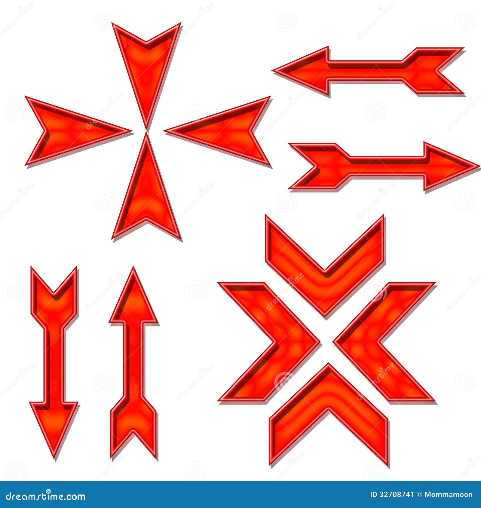Set of Directional Arrows stock illustration. Illustration of group ...