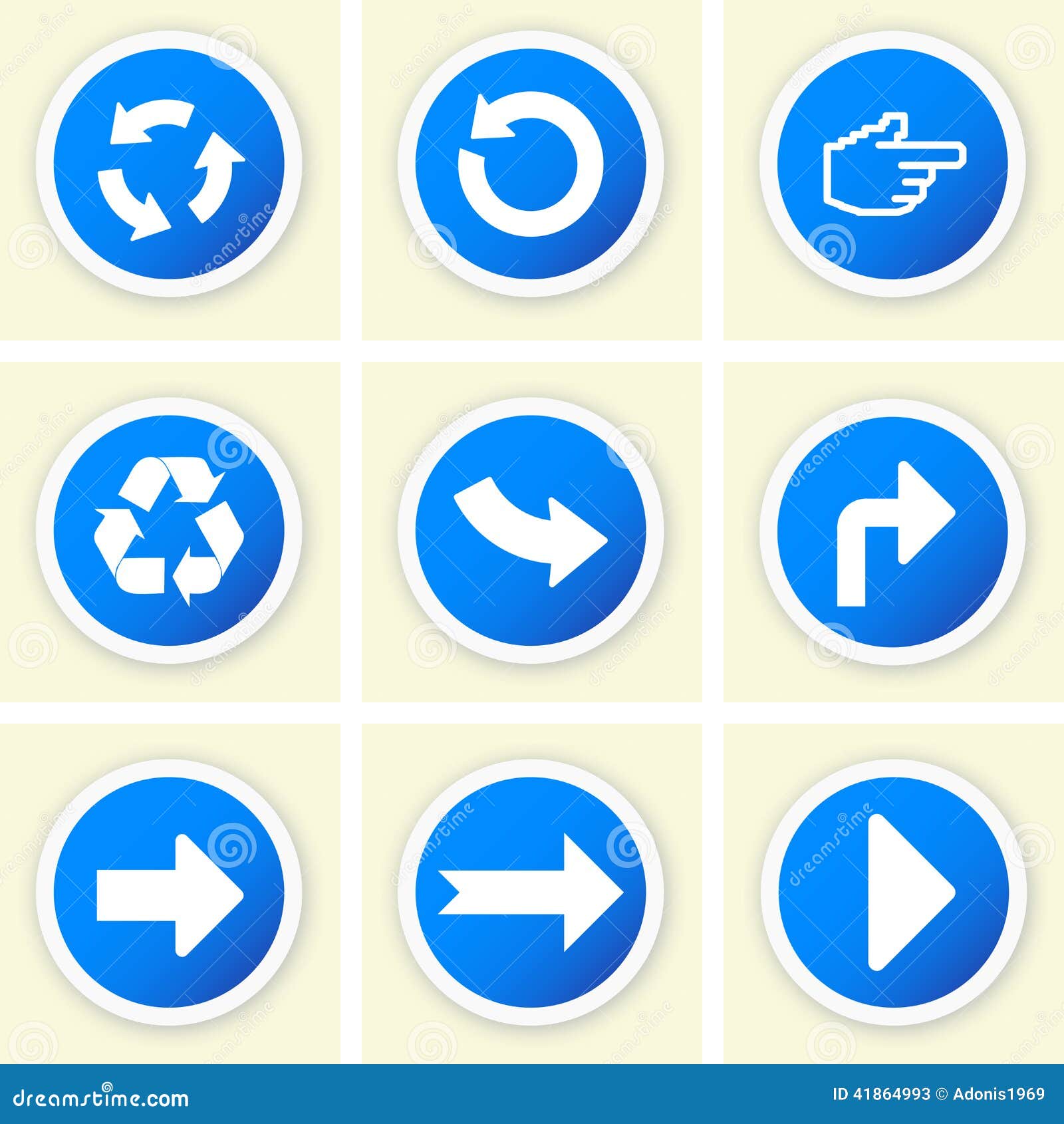 Set of directional icons stock illustration. Illustration of hand ...