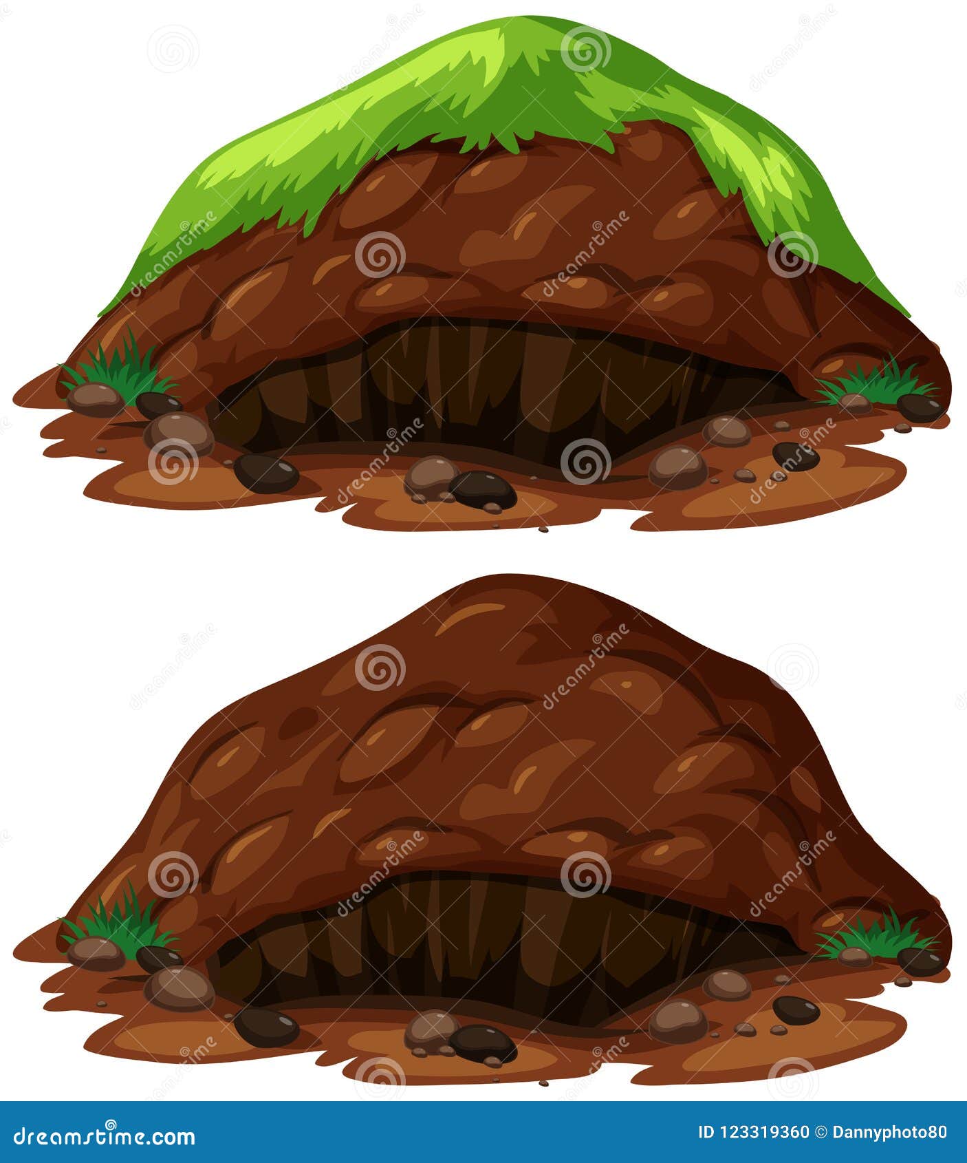 Set of dirt mounds stock vector. Illustration of clipart - 123319360