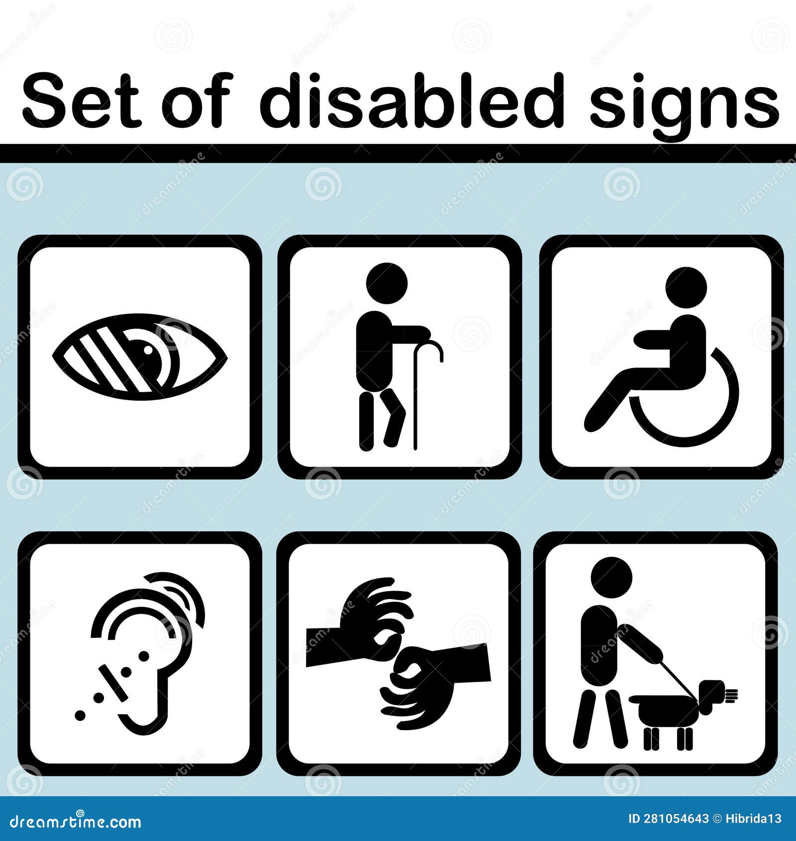 Disabled Signs Circle Frame Blue Colors Background, Sign Boards For ...
