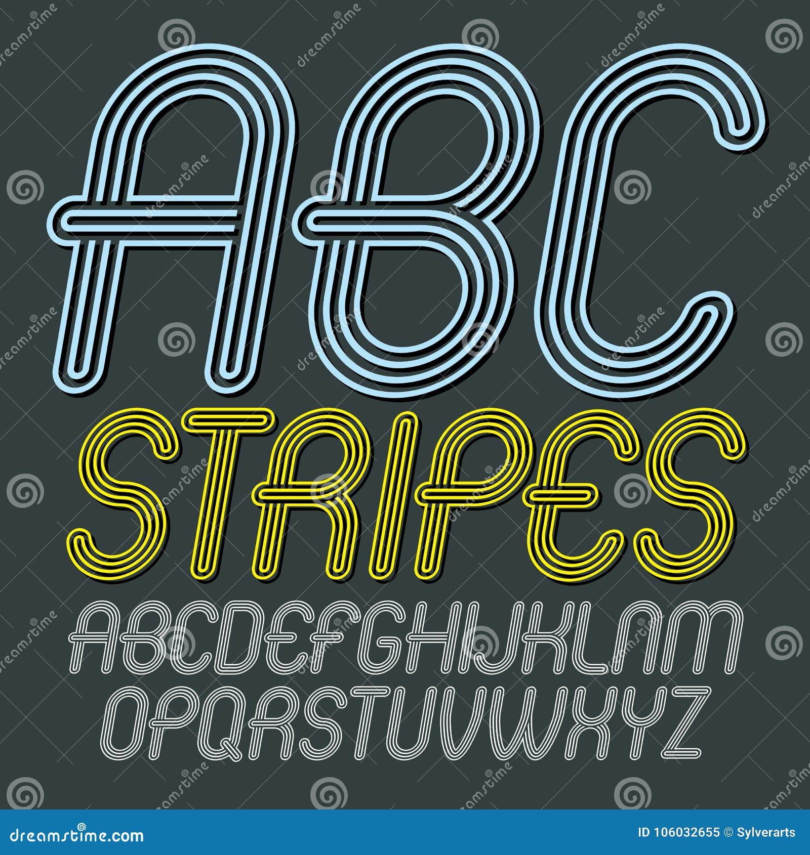 Set of Disco Vector Upper Case Alphabet Letters Isolated. Trendy Stock ...