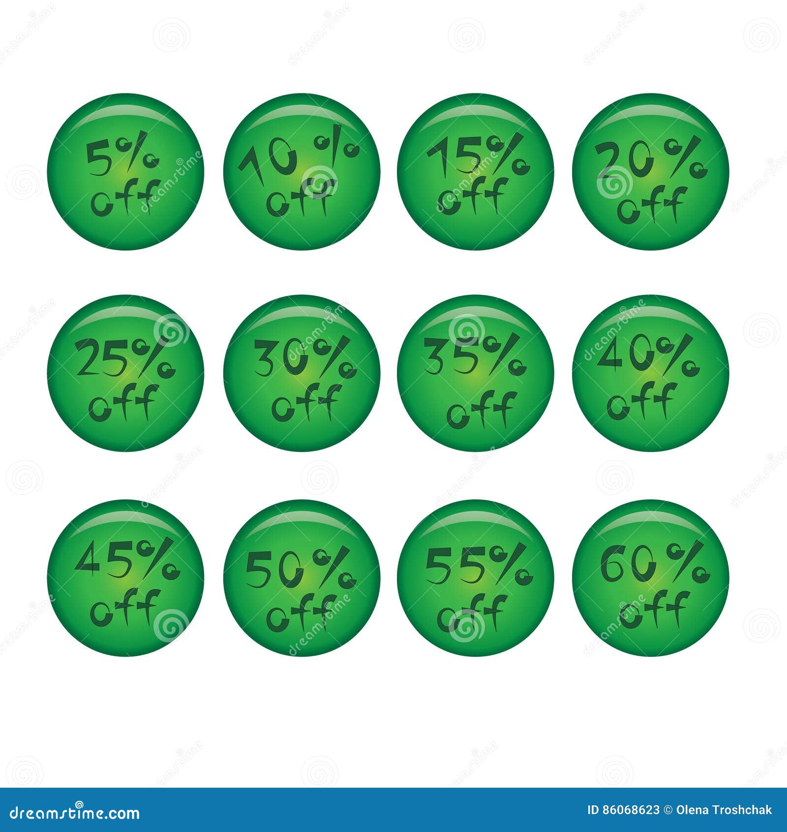 Set of discount buttons stock vector. Illustration of price - 86068623