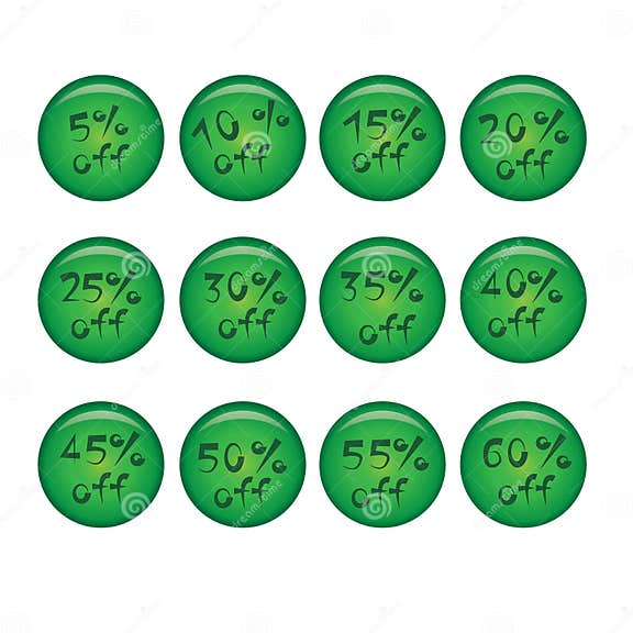 Set of discount buttons stock vector. Illustration of price - 86068623