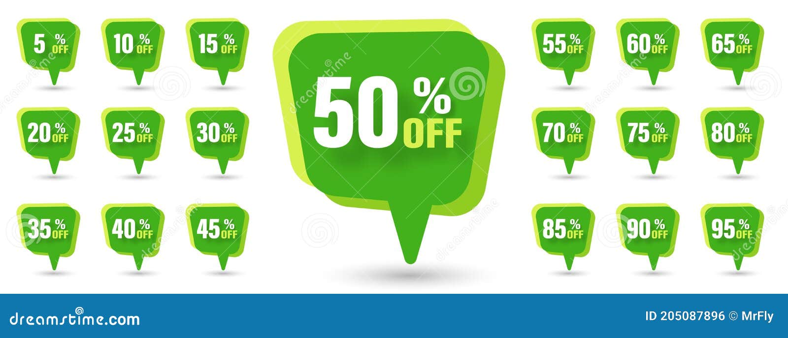Modern Green Set of Discount Icons, Vector Illustration Stock Vector ...