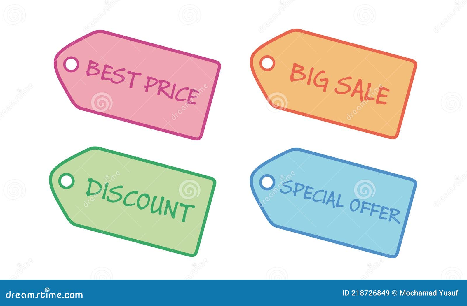 Set of Discount Label Tag in Light Colors Stock Vector - Illustration ...