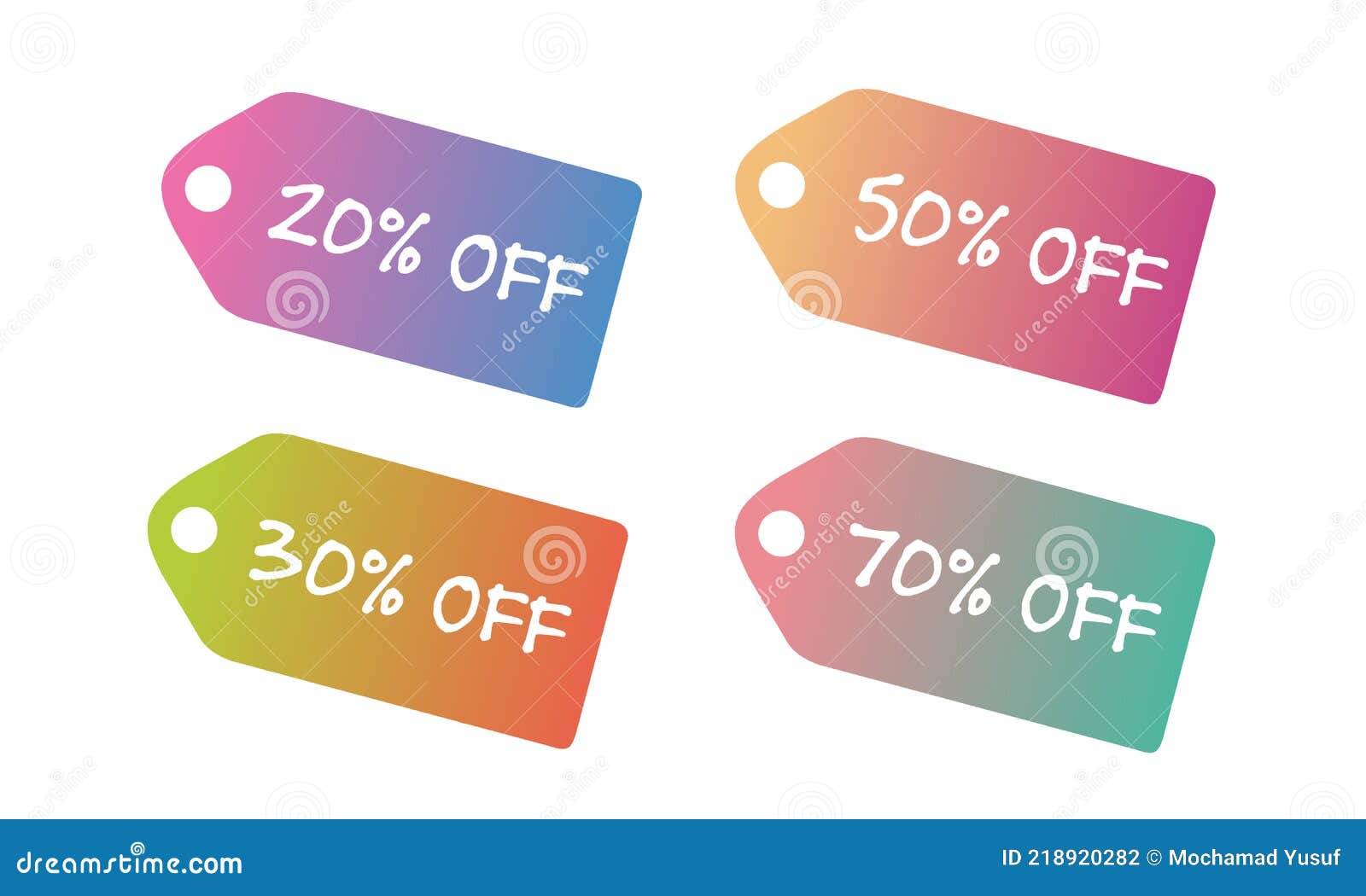 Set of Colorful Discount Label Tags for Ad Stock Vector - Illustration ...