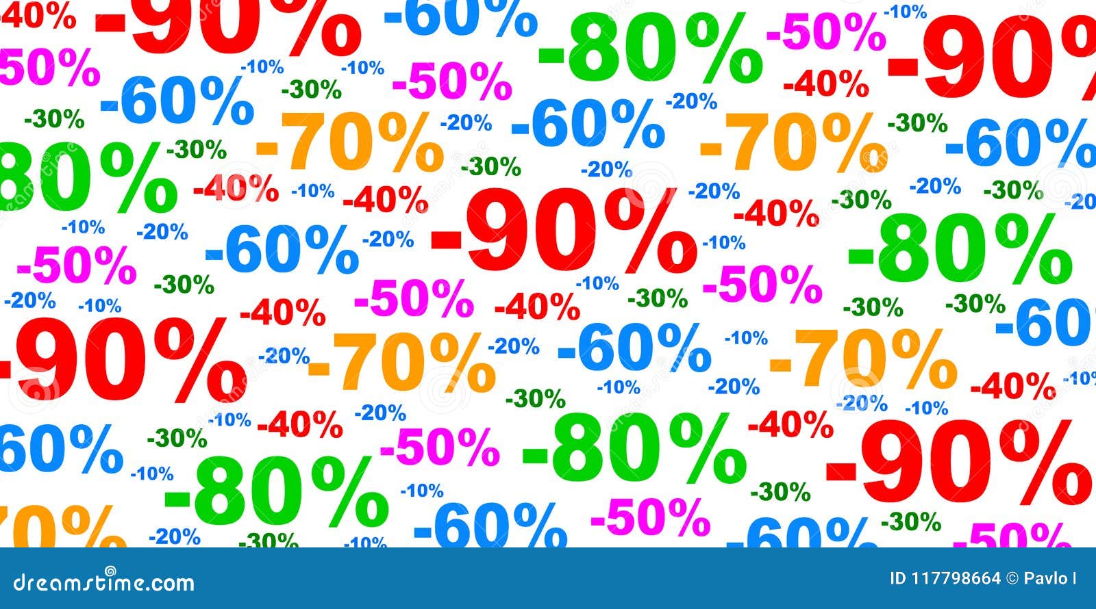 Set Discount Percent Background - Vector Stock Illustration ...