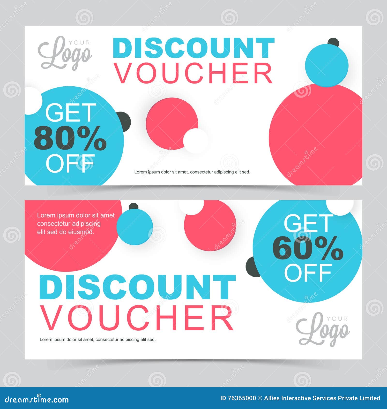 Set of Discount Voucher or Gift Coupon Design. Stock Illustration ...