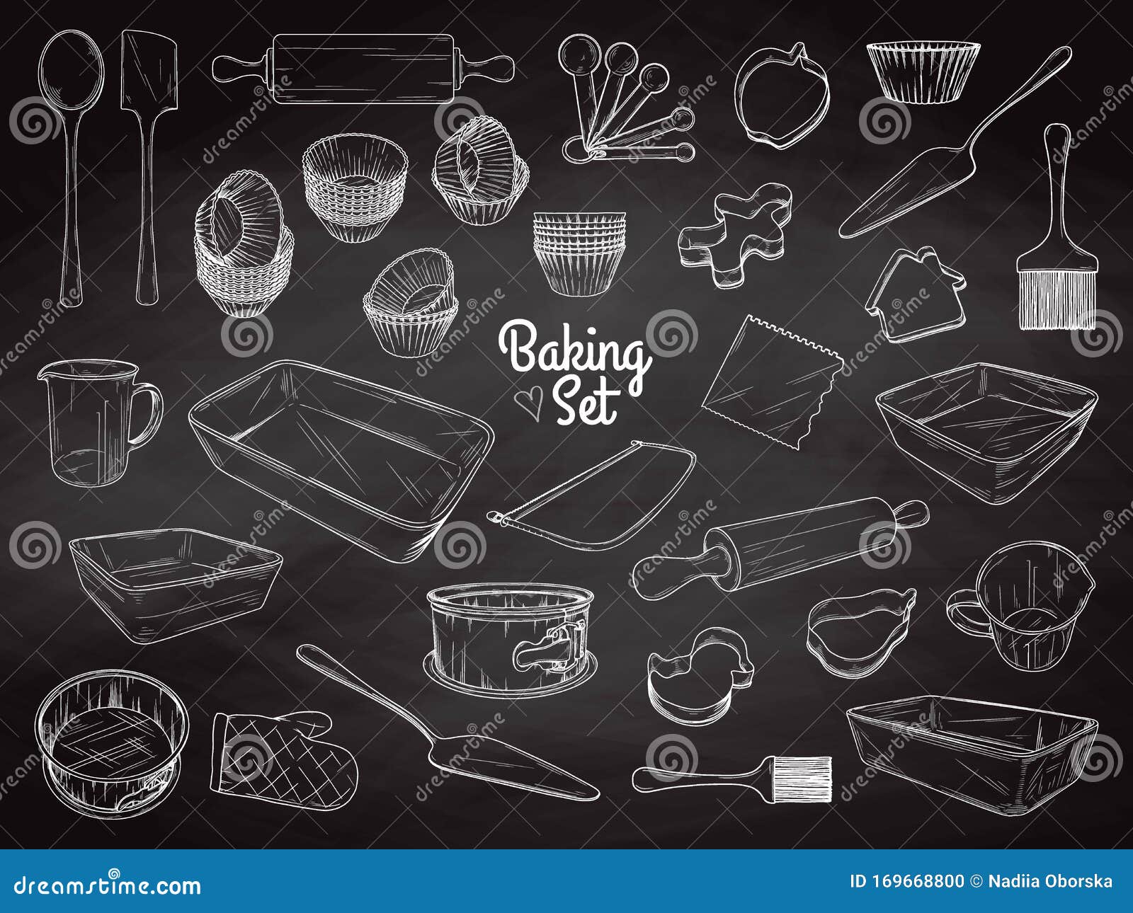 Set of Dishes for Baking. Baking Stuff Stock Illustration ...