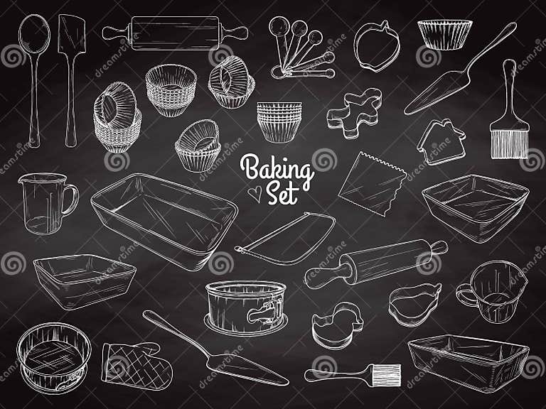 Set of Dishes for Baking. Baking Stuff Stock Illustration ...