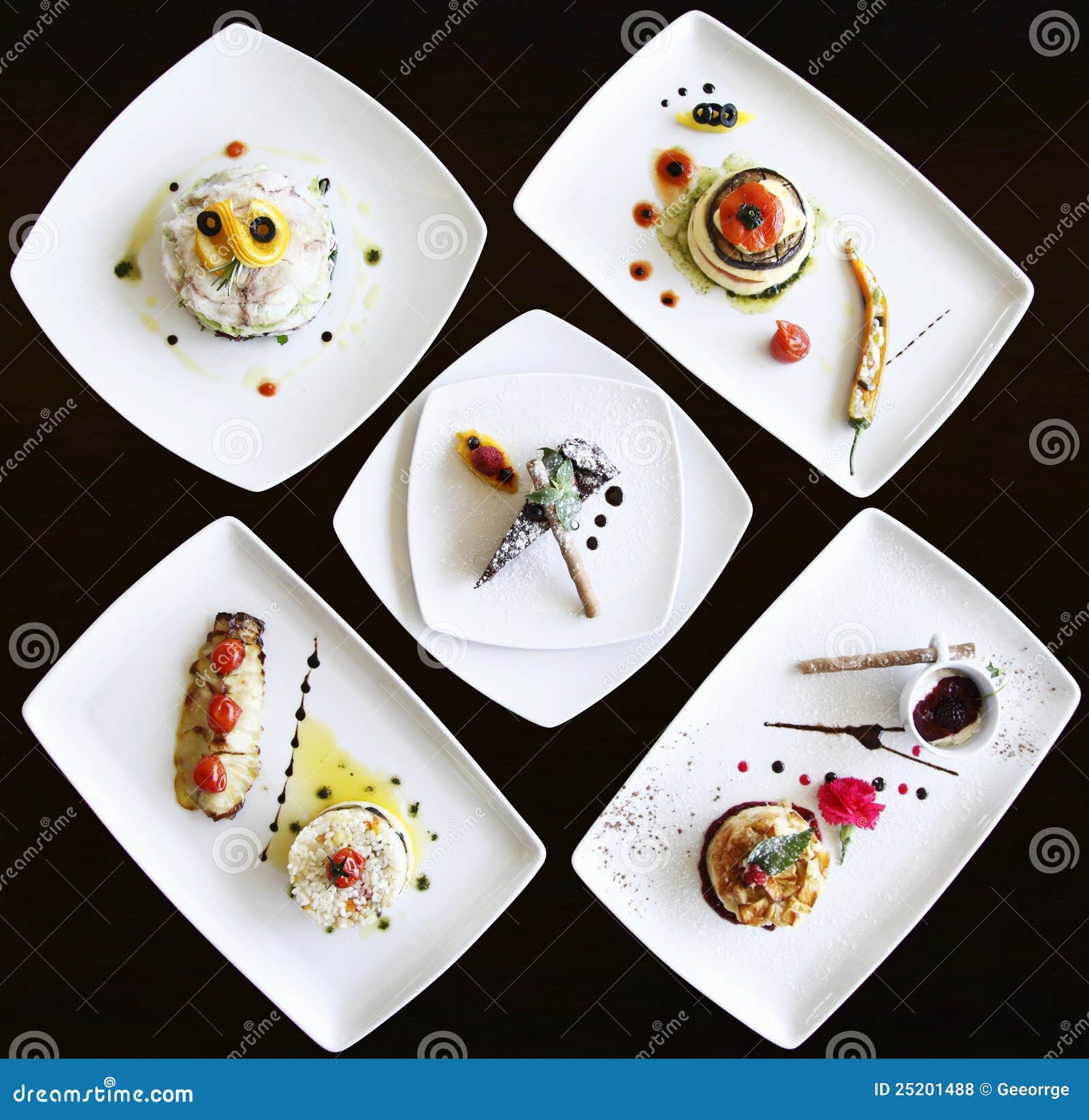 Set of Dishes Prepared in a Luxury Restaurant Stock Photo - Image of ...