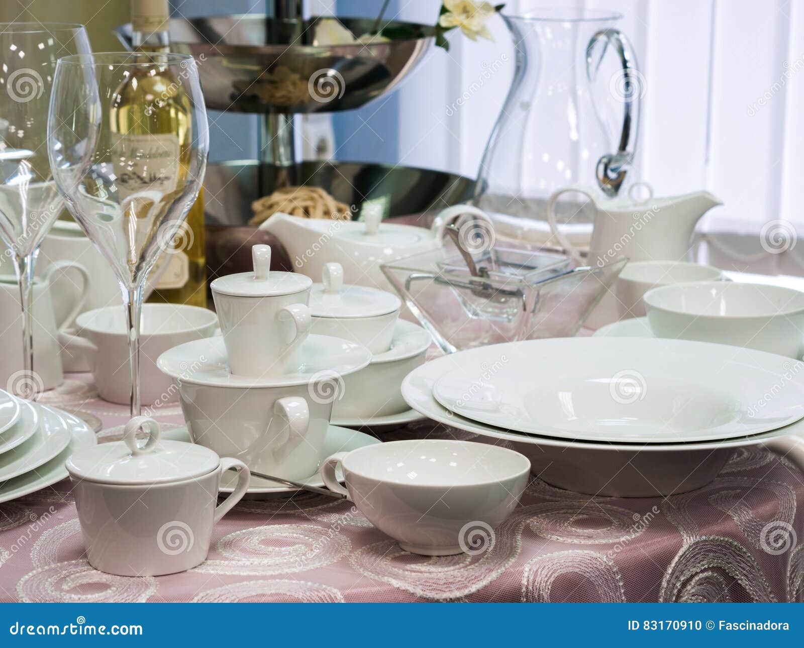 Set of dishes on table stock photo. Image of food, cater - 83170910