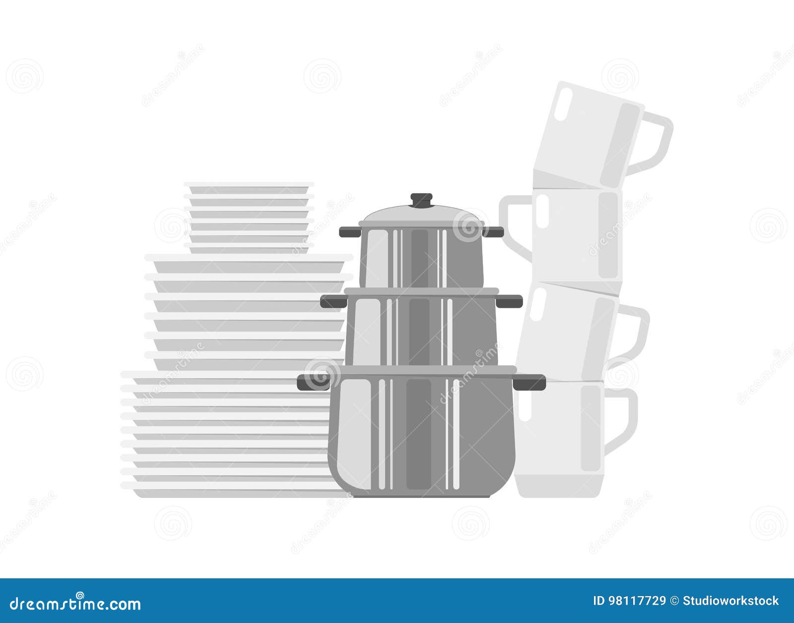 Set of dishes vector icon stock vector. Illustration of serving - 98117729