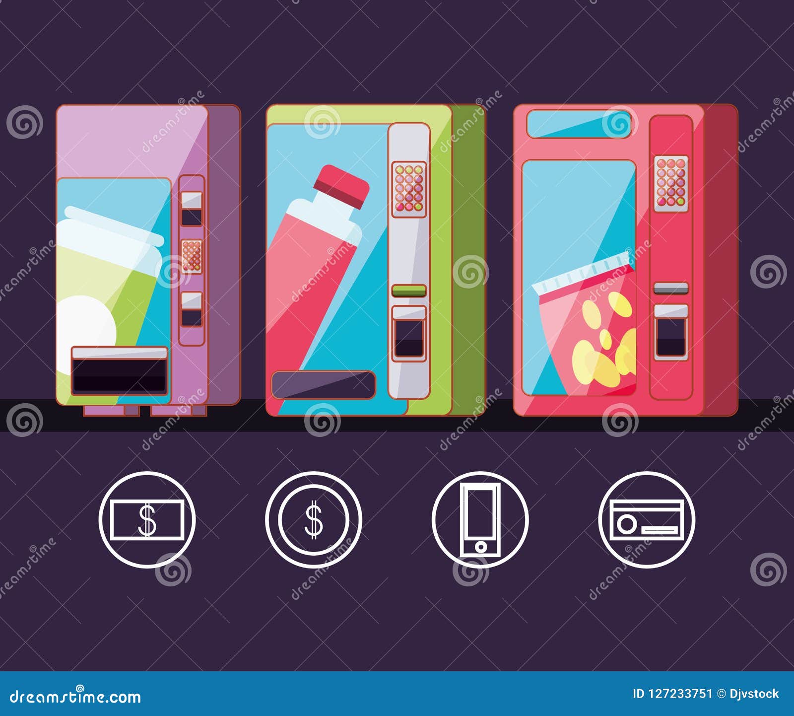 Set of Dispenser Machines Electronics Stock Vector - Illustration of ...